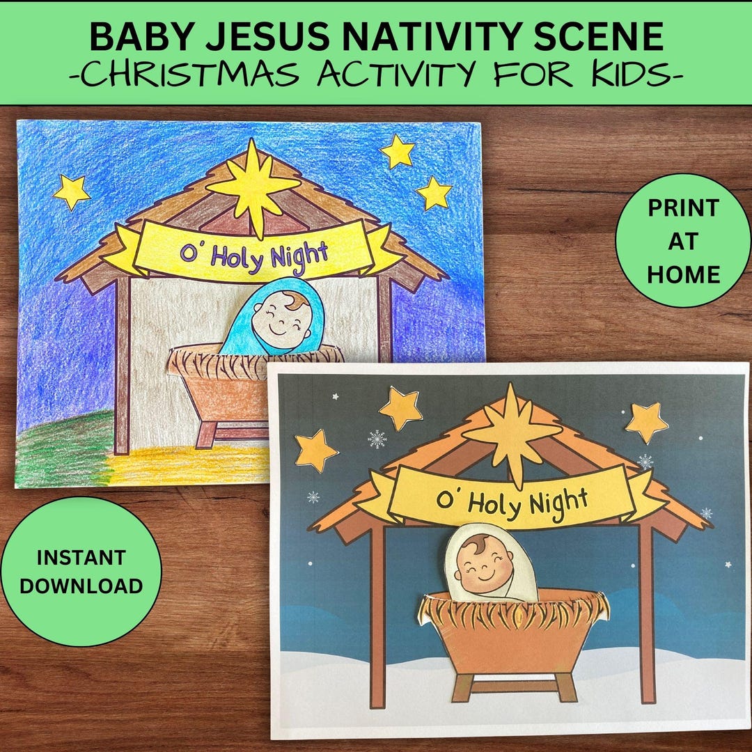 Christmas Bible Craft for Kids, Birth of Jesus Nativity Sunday School ...
