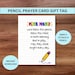Pencil Prayer Tag Back to School, Backpack Blessing Kit, First Day of ...