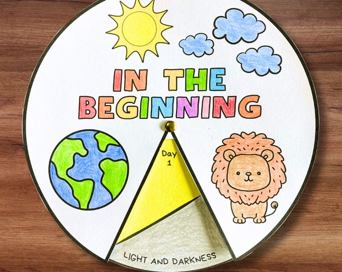 7 Days Creation Wheel Bible Craft Sunday School for Christian Kids ...