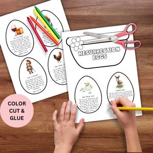 Resurrection Eggs Easter Story Bible Craft Printable, Holy Week Easter ...