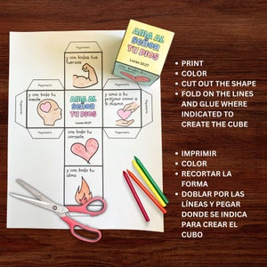 Spanish Craft Cube Printable Sunday School Coloring Activity, Lucas 10: ...