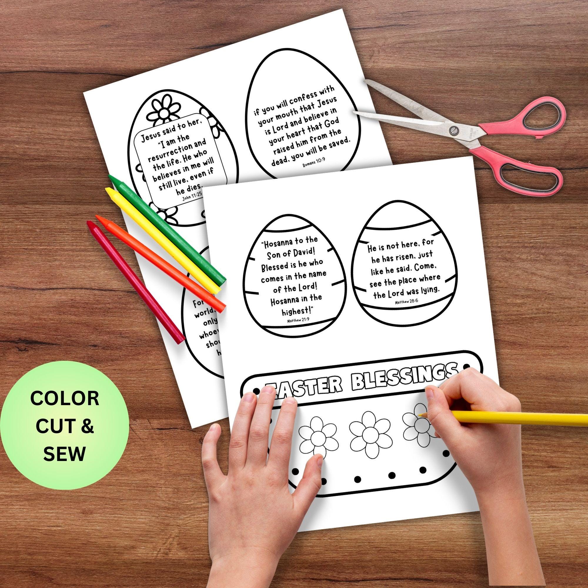 Christian Easter Sunday School Bible Craft, Holy Week Easter Blessings ...