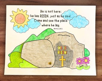 He is Risen Easter Card Crafts DIY 3D Easter Card Printable Sunday ...