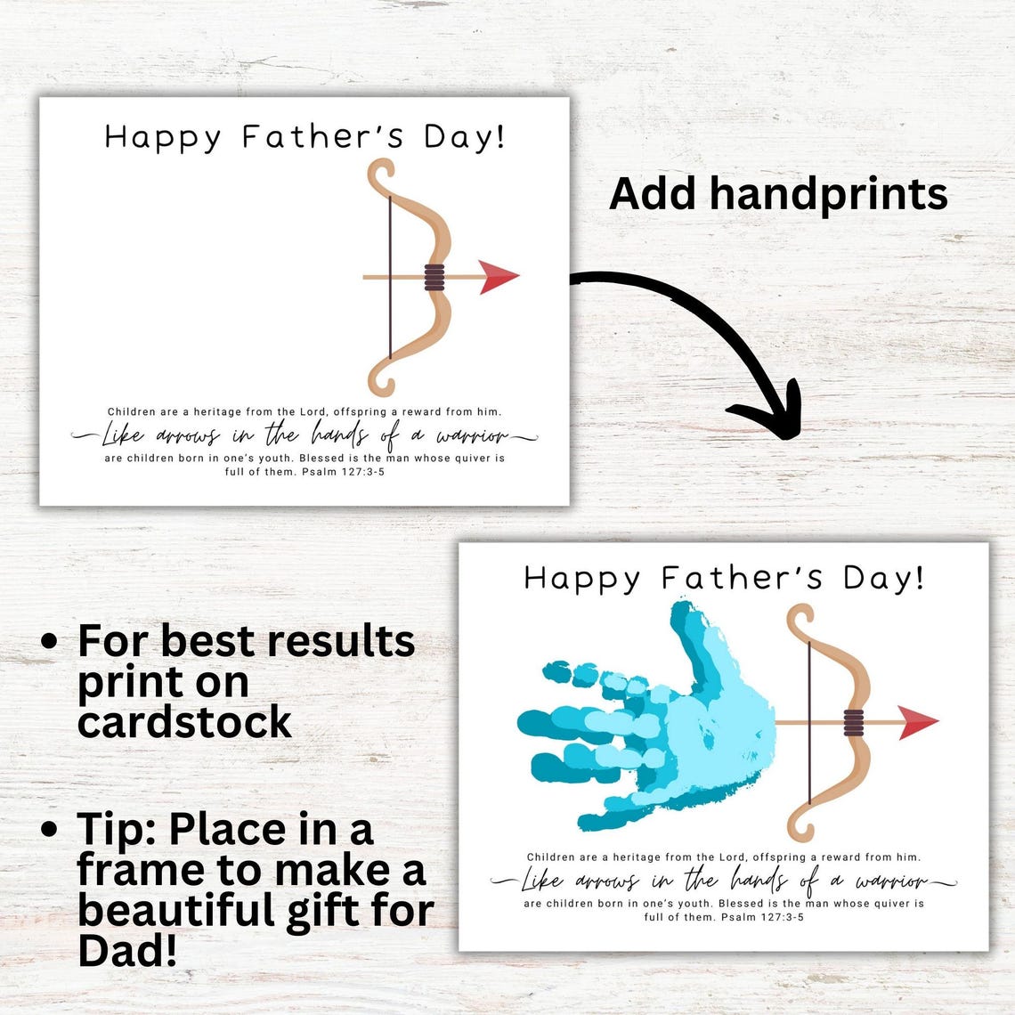 Handprint Art Father's Day Bible Verse Craft, DIY Preschool Toddler ...