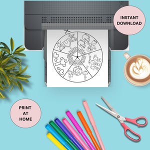 Sunday School Psalm 100 Bible Lesson Coloring Wheel Craft Printable ...