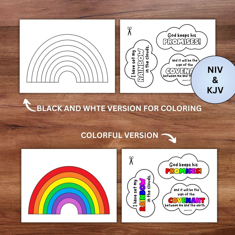 God's Promise Rainbow Craft Bible Lesson Printable, Sunday School ...