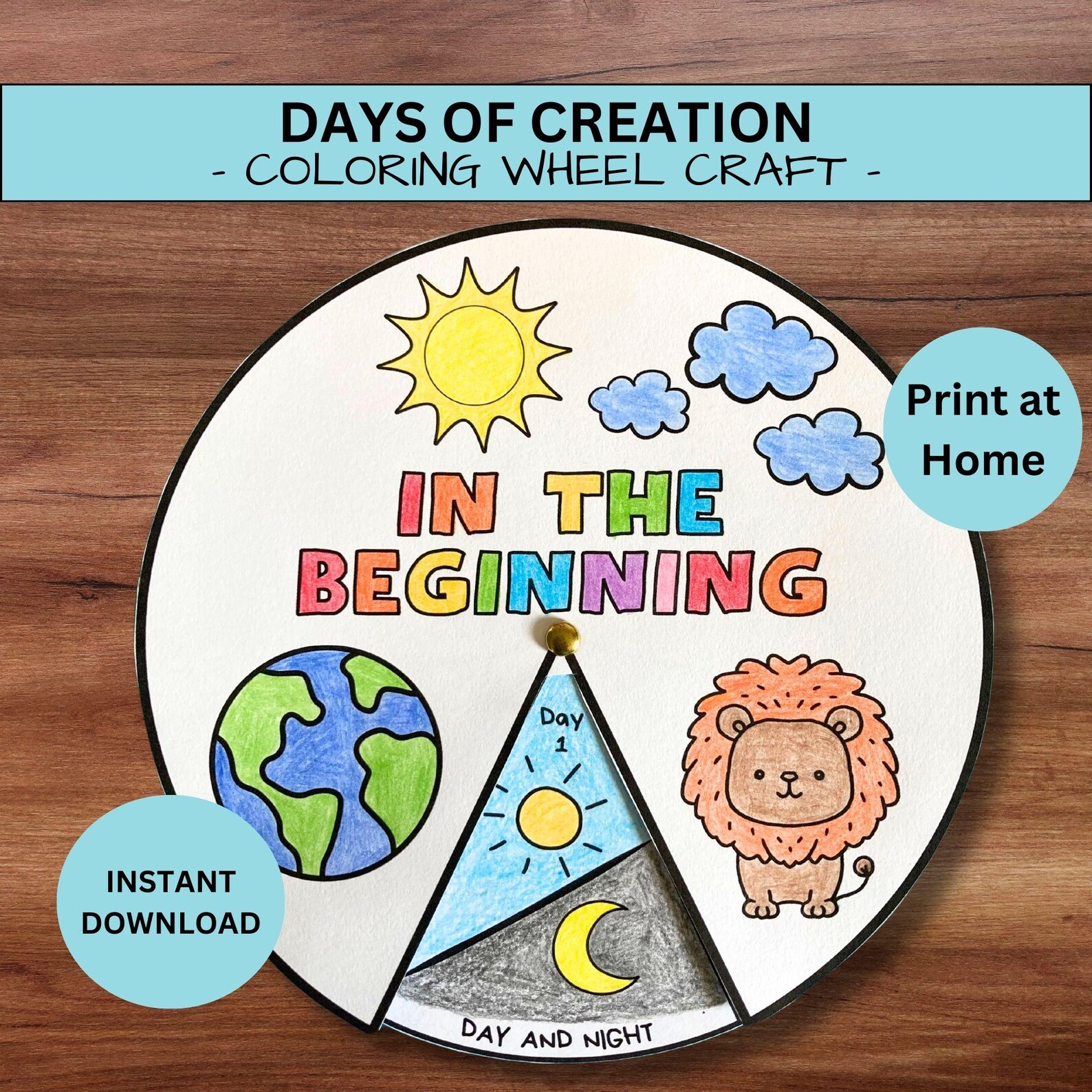7 Days of Creation Bible Craft for Kids, Sunday School Bible Lesson ...