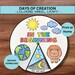 7 Days of Creation Bible Craft for Kids, Sunday School Bible Lesson ...