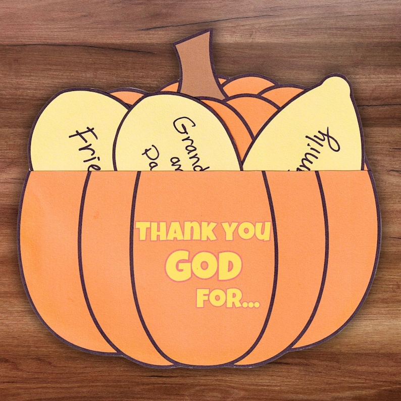 Thanksgiving Pumpkin Craft, Sunday School Give Thanks Activity ...