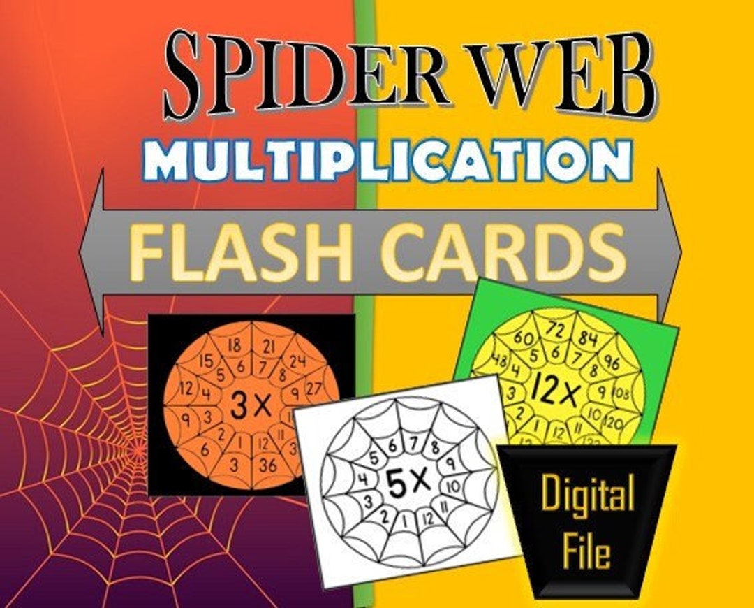 Spider Web Multiplication Flash Cards Halloween to Motivate - Etsy