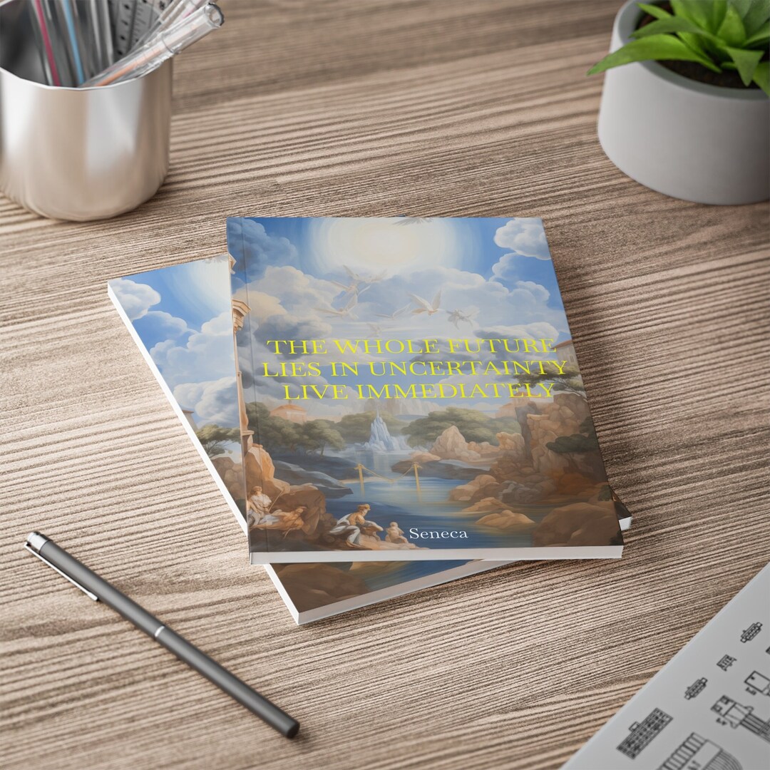 Stoicism Book- Seneca Quote Cover- Blank Lined Pages- Stoic Notebook ...