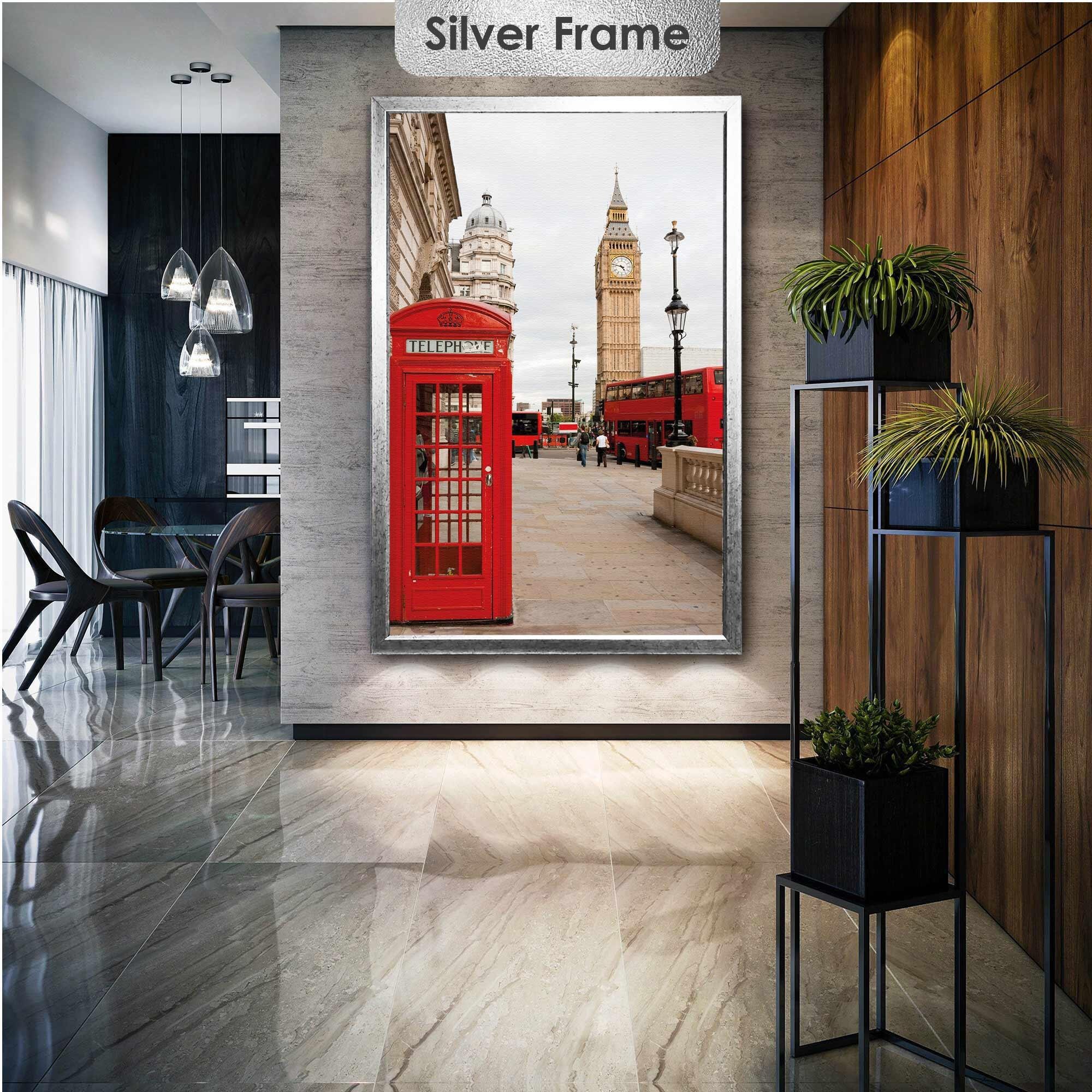 Red Telephone Box Wall Art, Clock Tower Canvas Art, London City Wall ...