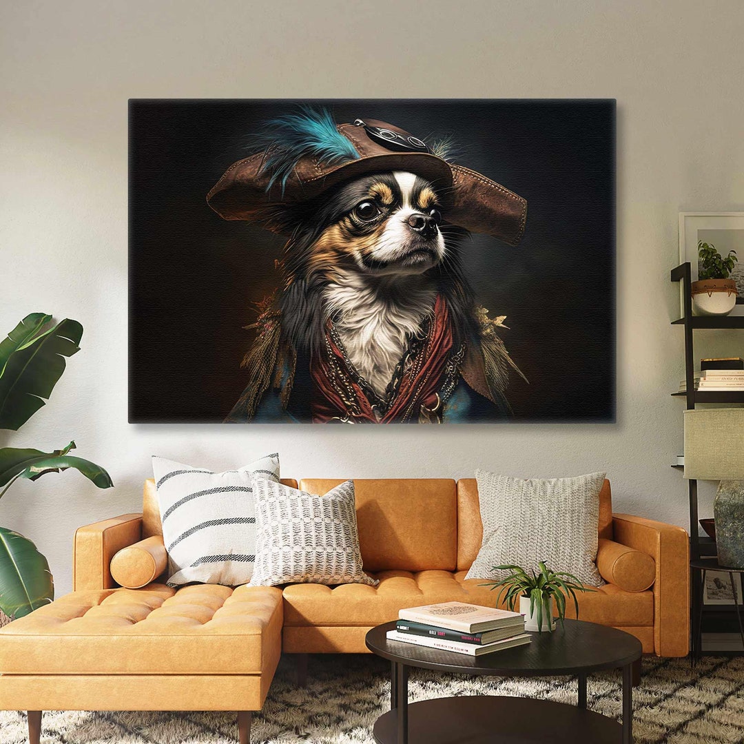 Cute Pirate Dog Wall Art, Cavalier King Charles in Costume Canvas Art ...