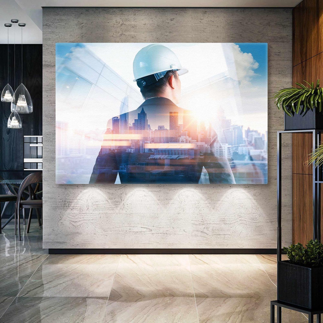 Civil Engineering Office Wall Decor, City Building Wall Art ...