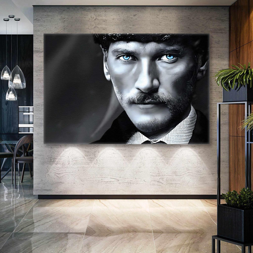 Mustafa Kemal Atatürk Wall Art, Blue Eyes Canvas Art, Turkiye Wall ...