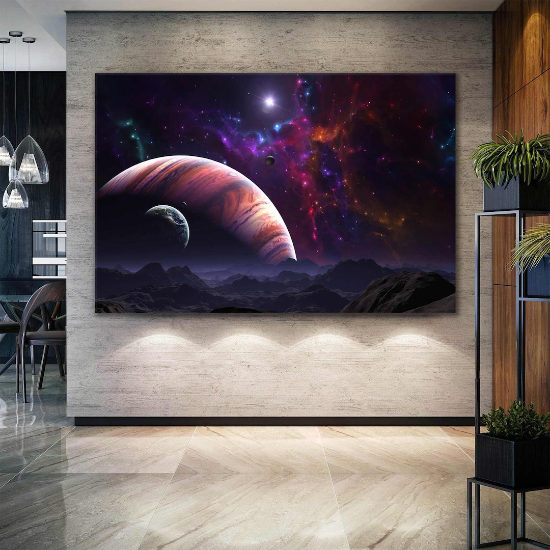 Space Wall Art, Galaxy Canvas Art, Planets Wall Art, Milky Way Wall Art ...