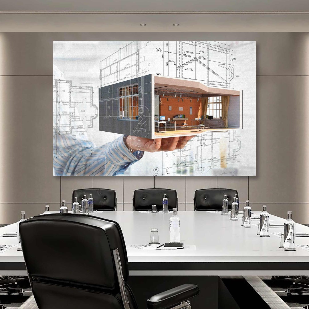 Architecture Office Wall Art, Building House Canvas Art, Engineer Wall ...