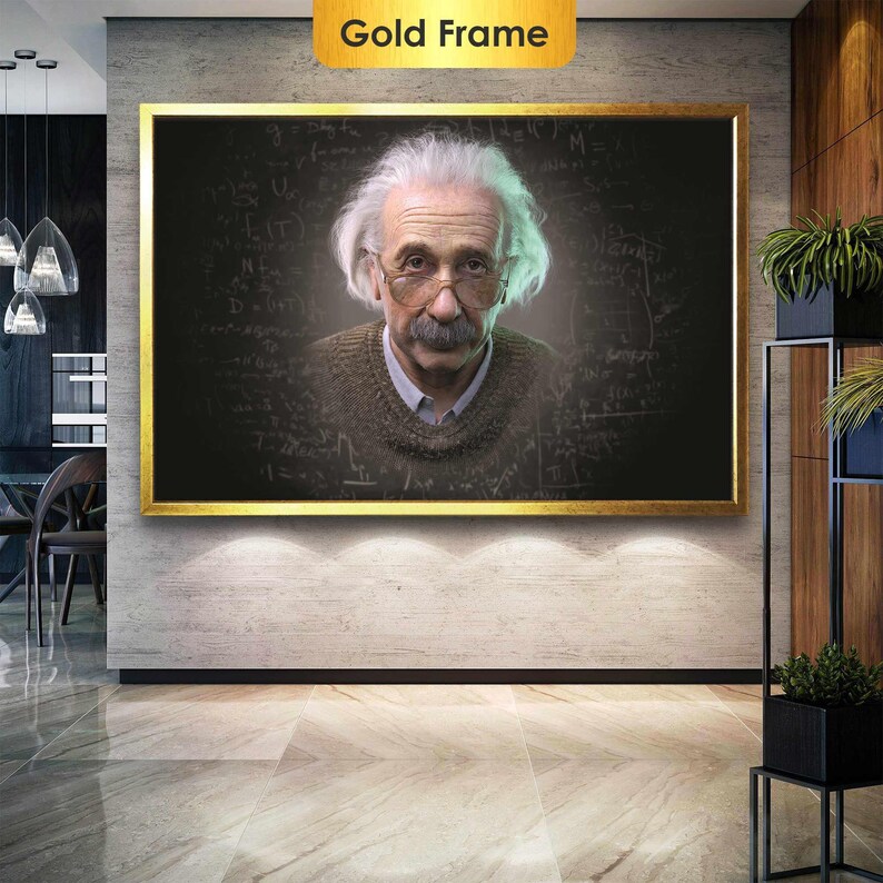 Albert Einstein Wall Art, Genius Canvas Art, Science Wall Decor, Roll ...