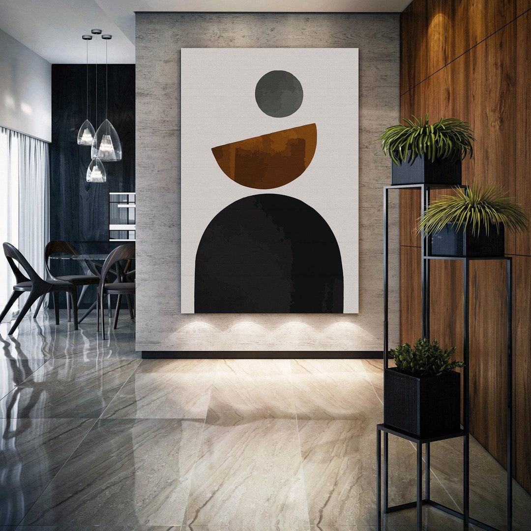 Geometric Wall Art, Rounds, Half Circle Canvas Art, Living Room Wall ...