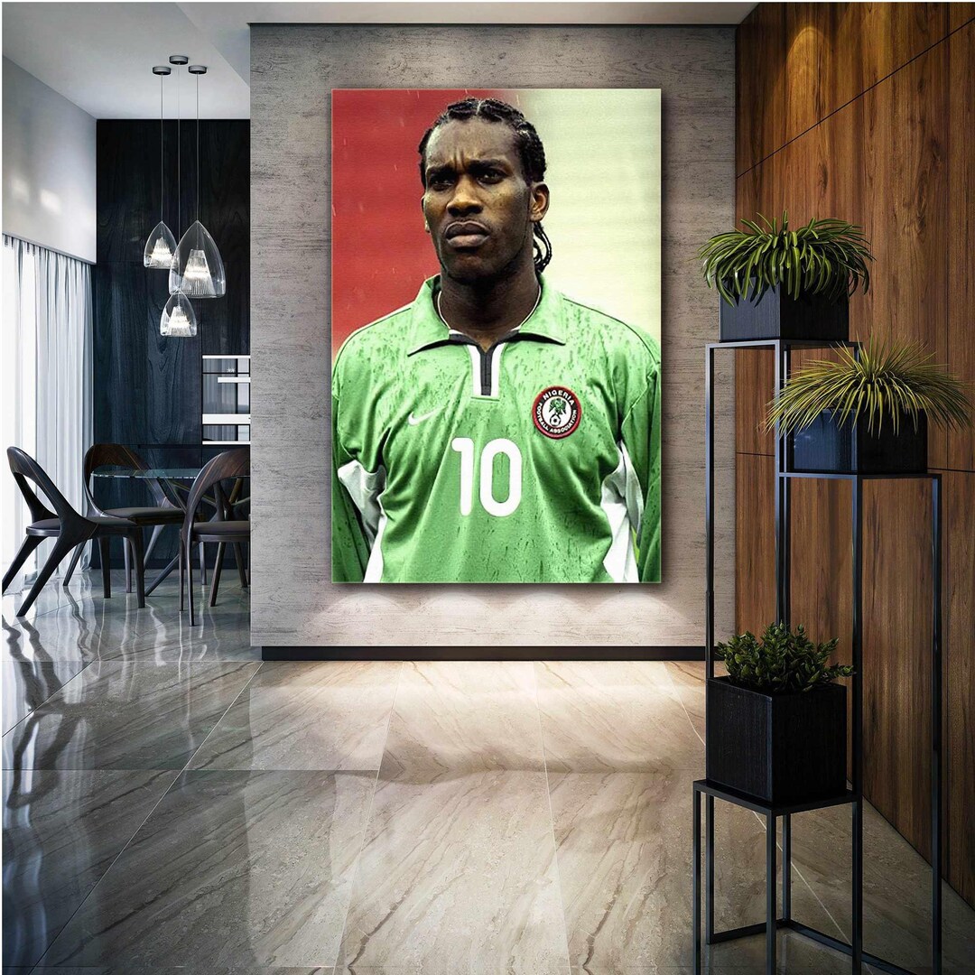 Jay Jay Okocha Wall Art, Soccer Canvas Art, Football Sport Wall Decor ...