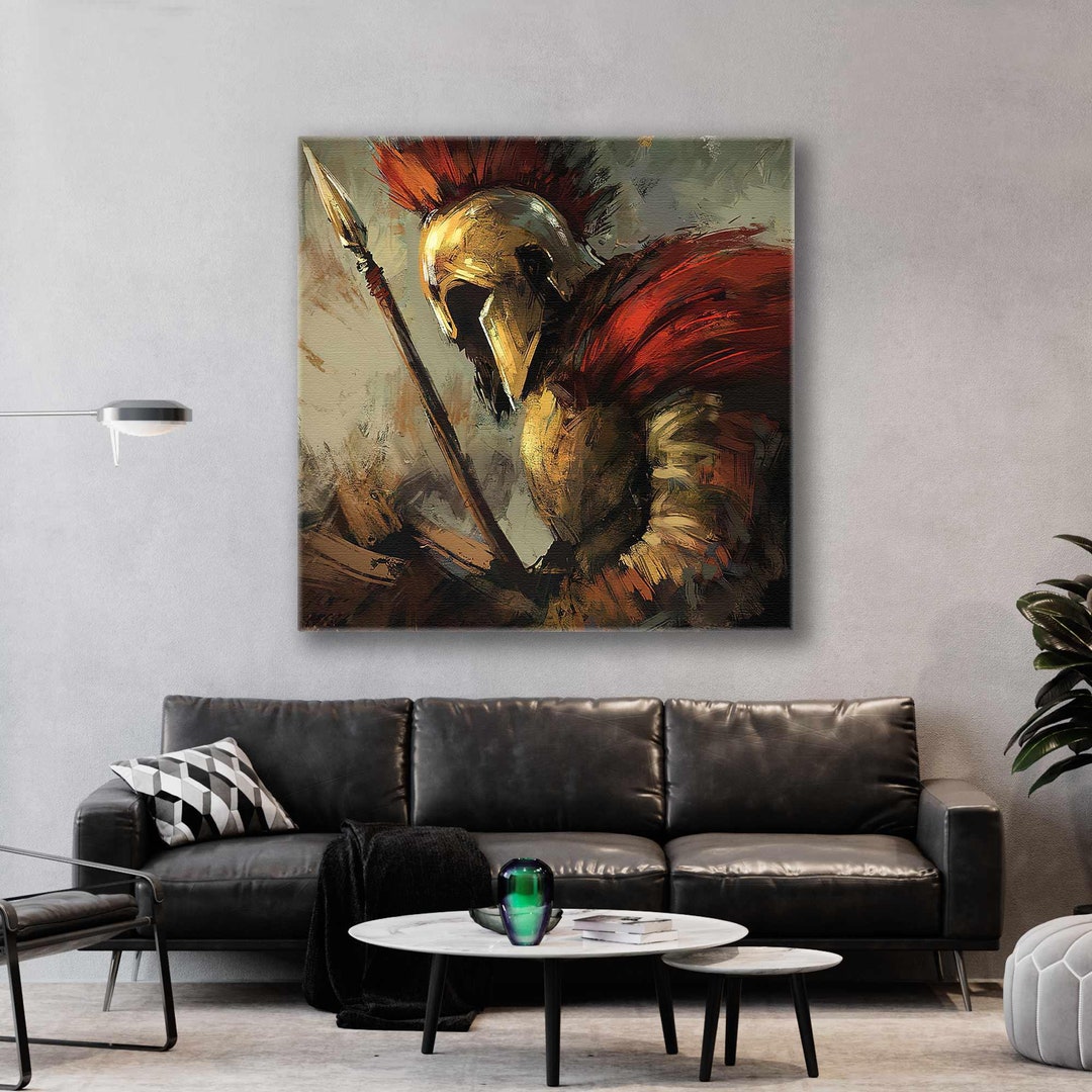 Red Cape Gold Riding Gladiator Wall Art, Modern Room Wall Decor, Roll ...
