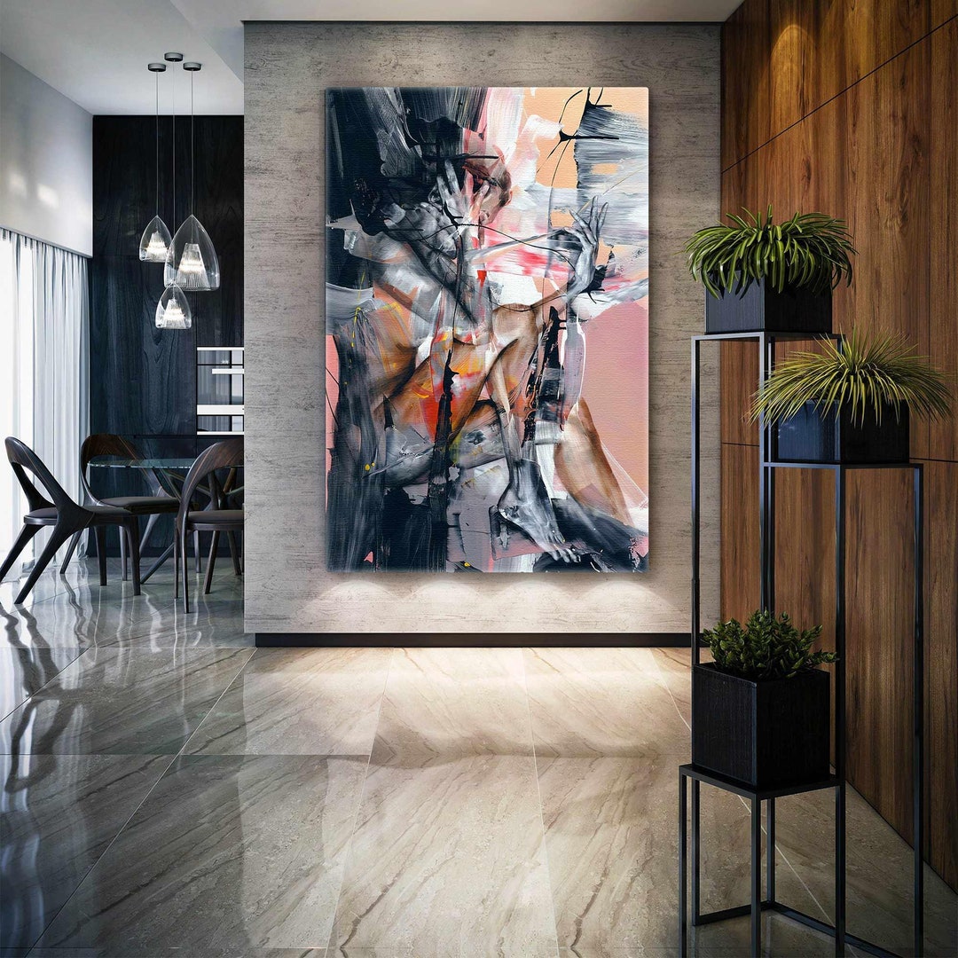 Art mural femme, toile surréaliste, décoration murale abstraite, toile ...