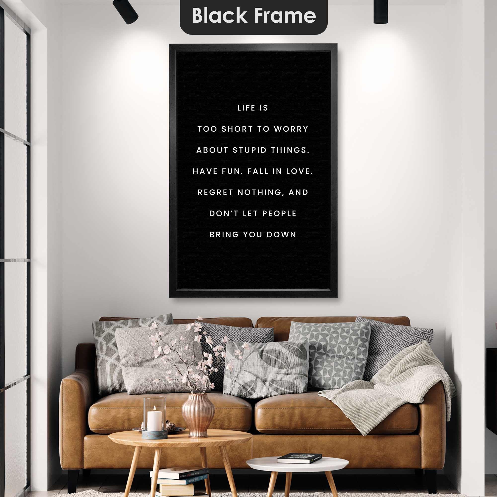 Art mural typographique, Art de toile motivationnelle, Noir, Décor ...