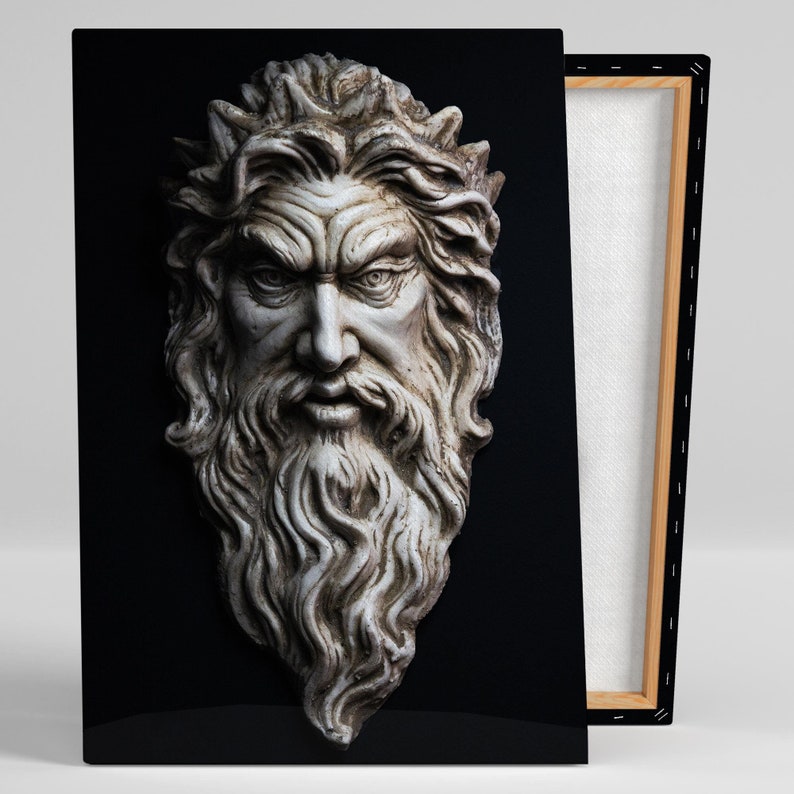 Zeus Wall Art, Statue Wall Art, Art mural moderne, Décoration murale de ...