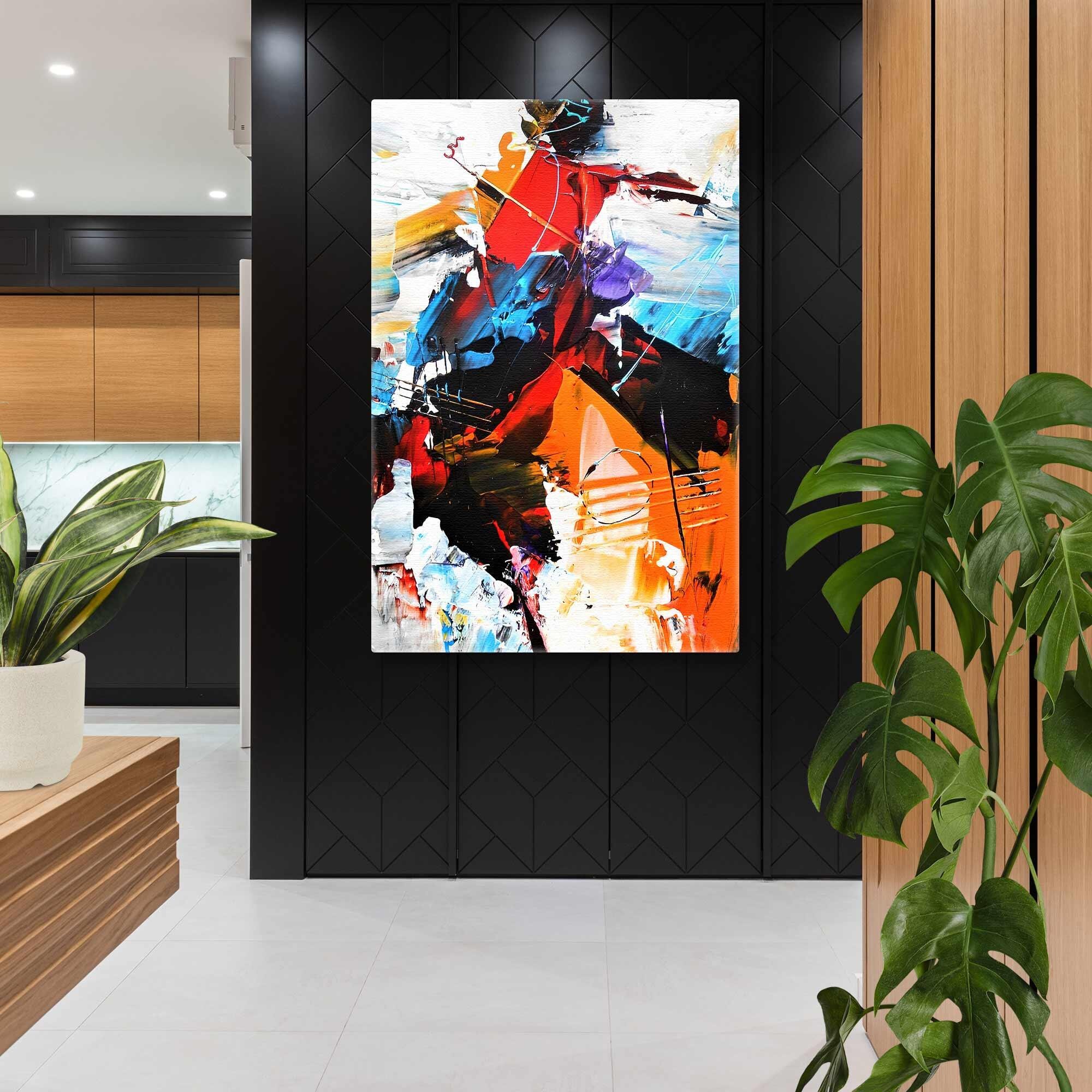 Art mural abstrait toile colorée décoration murale moderne - Etsy France