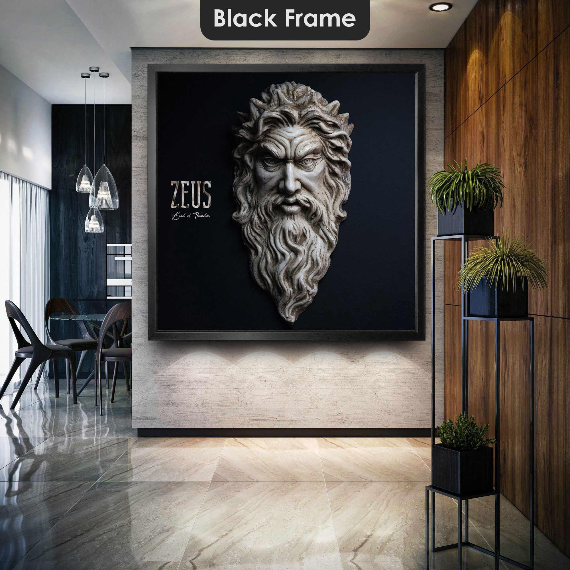 Zeus Thunderer Statue Wall Art, Greek Mythology Canvas Art, Modern ...