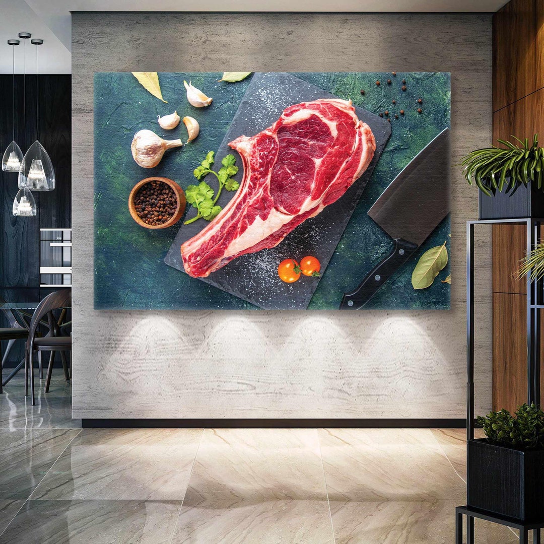 Butcher Shop Wall Art, Restaurant Wall Hangings, Roll-up Canvas Wall ...