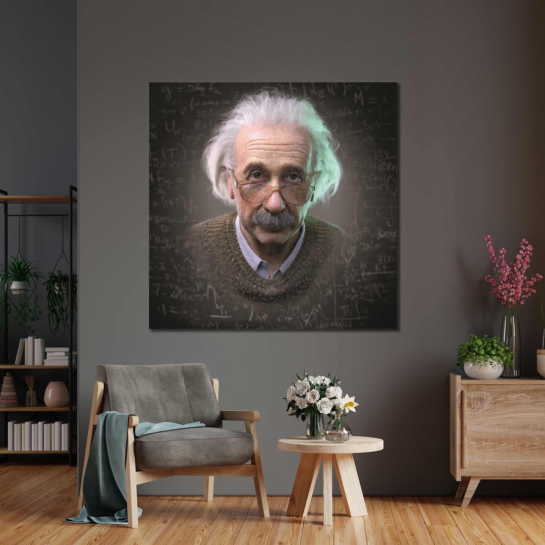 Albert Einstein Wall Art, Science Genius Canvas Art, Physicist Wall ...