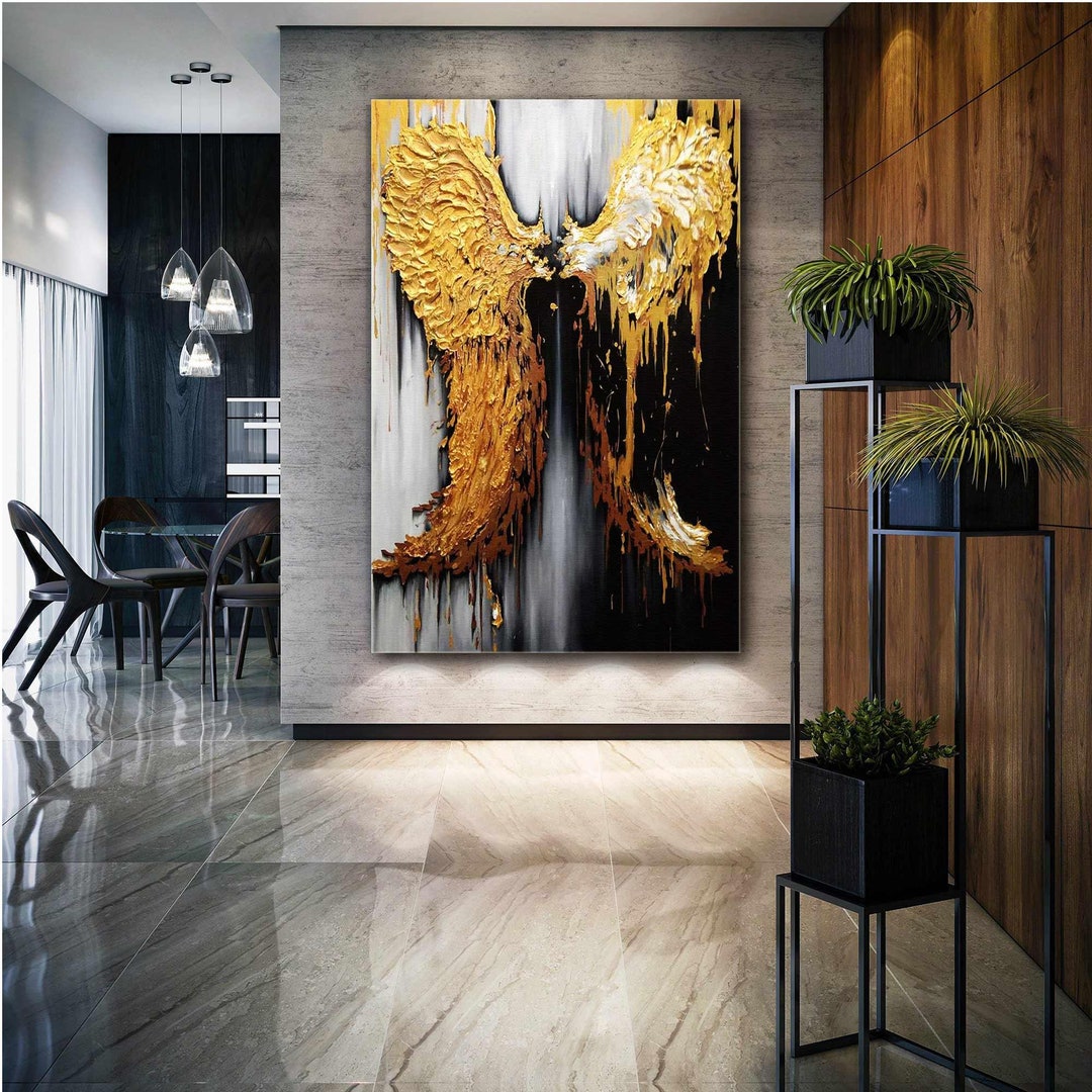 Art mural or Waings, toile d'art ailes d'ange, décoration murale en ...