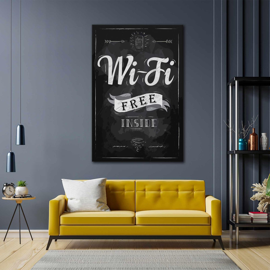 Free Wifi Wall Art Free Internet Canvas Art Cafe Restaurant - Etsy