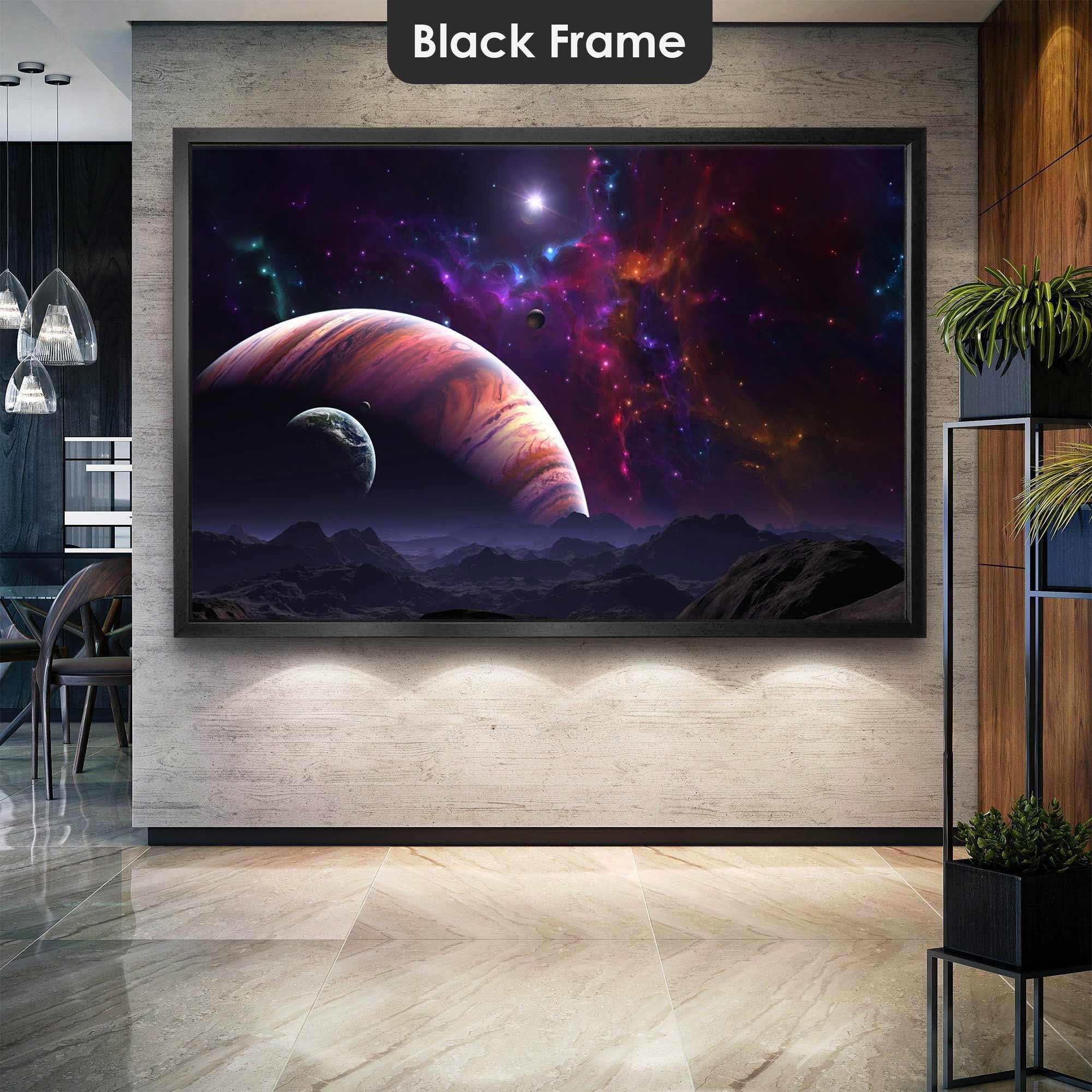 Art mural spatial, Art sur toile galaxie, Art mural planètes, Art mural ...