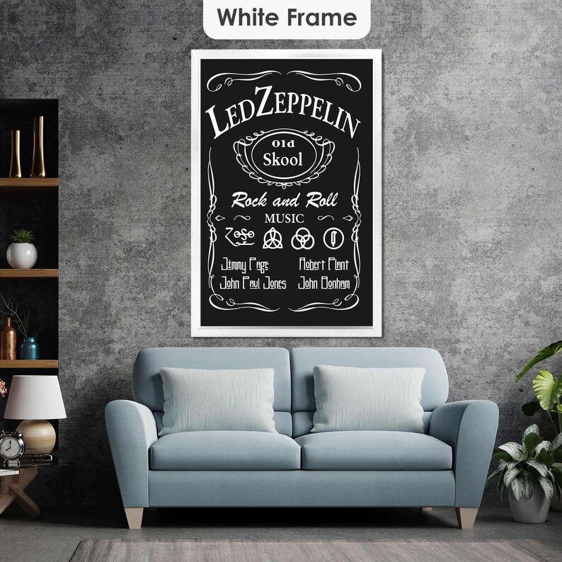 Décoration murale Led Zeppelin, oeuvre d'art sur toile rock old school ...