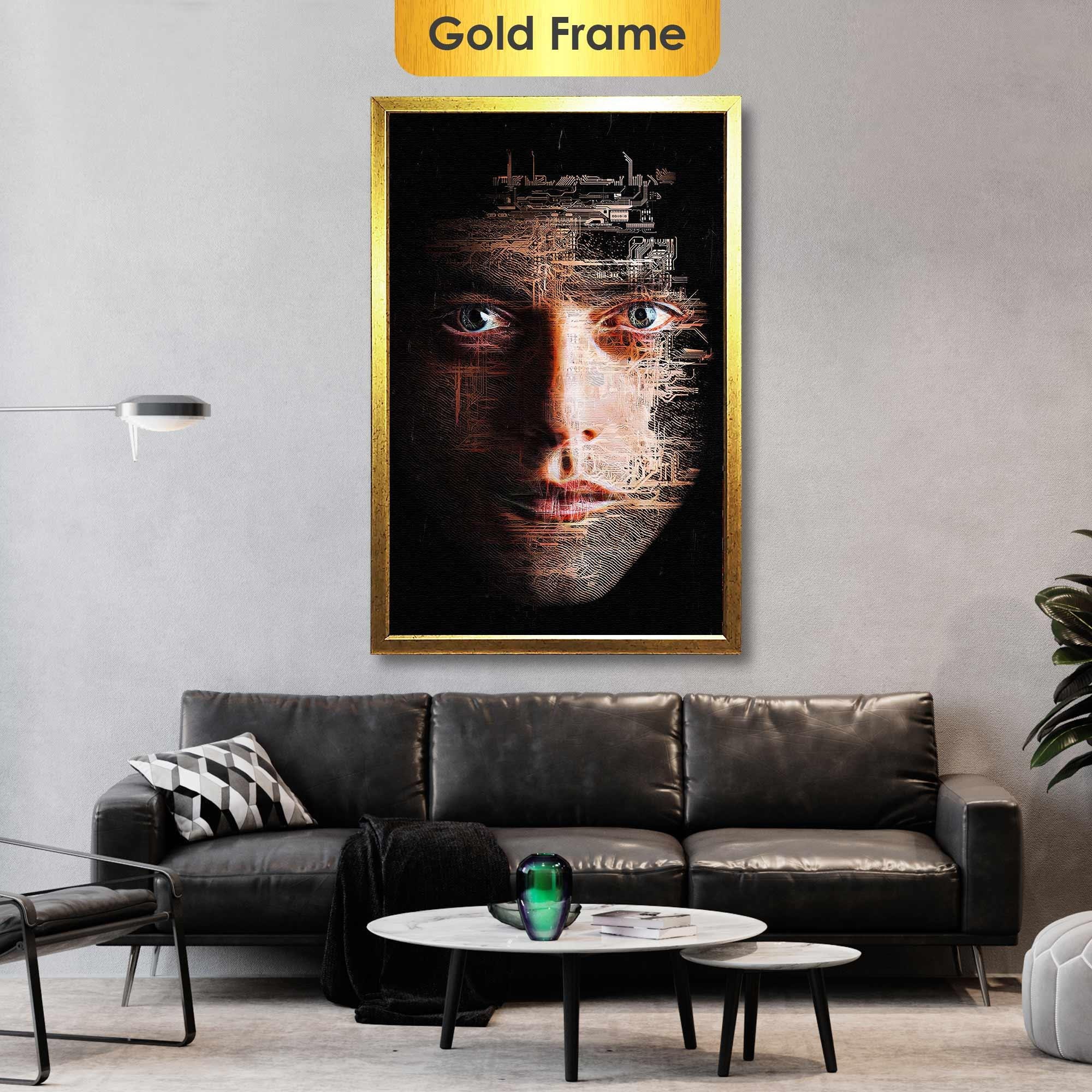 Hacker Wall Art, Face Silhouette Canvas Art, Series Wall Decor, Roll up ...