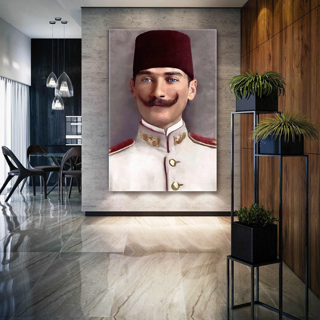 Young Mustafa Kemal Ataturk, Student Wall Art, Turkiye Canvas Art, Roll ...