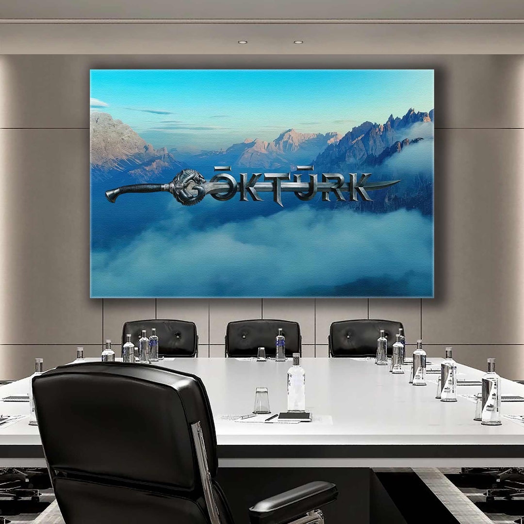 Art mural épée, oeuvre d'art sur toile gokturk, décoration murale ...