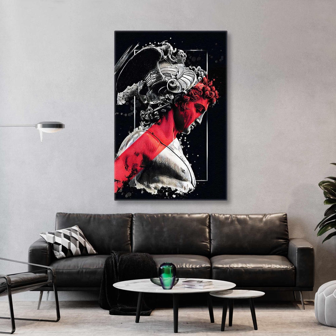 Greek Mythology Wall Art David Wall Decor Statue Canvas Art - Etsy
