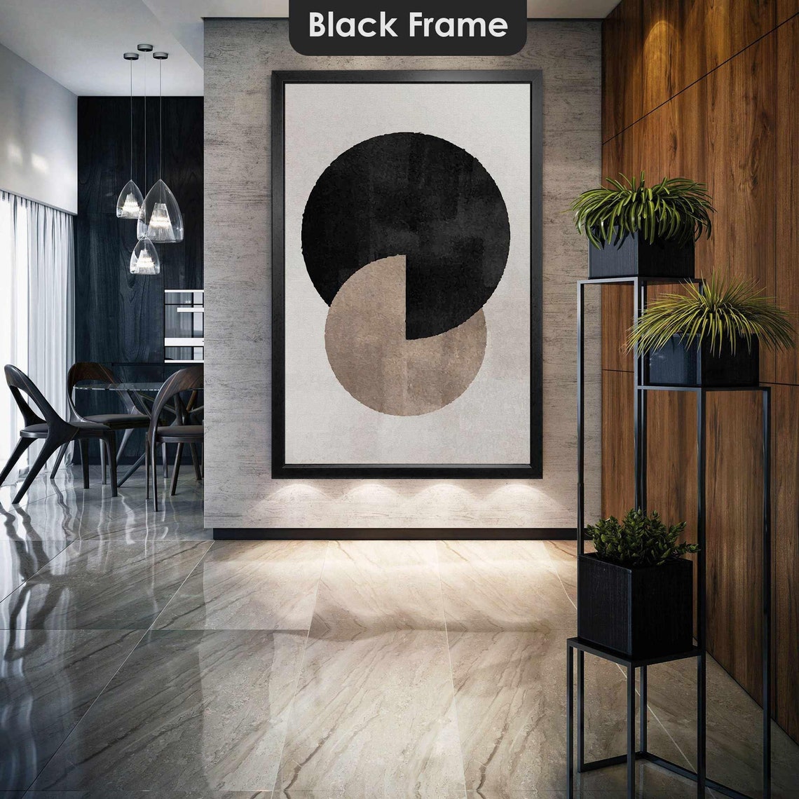 Geometric Rounds Wall Art, Modern Canvas Art, Living Room Wall Decor ...