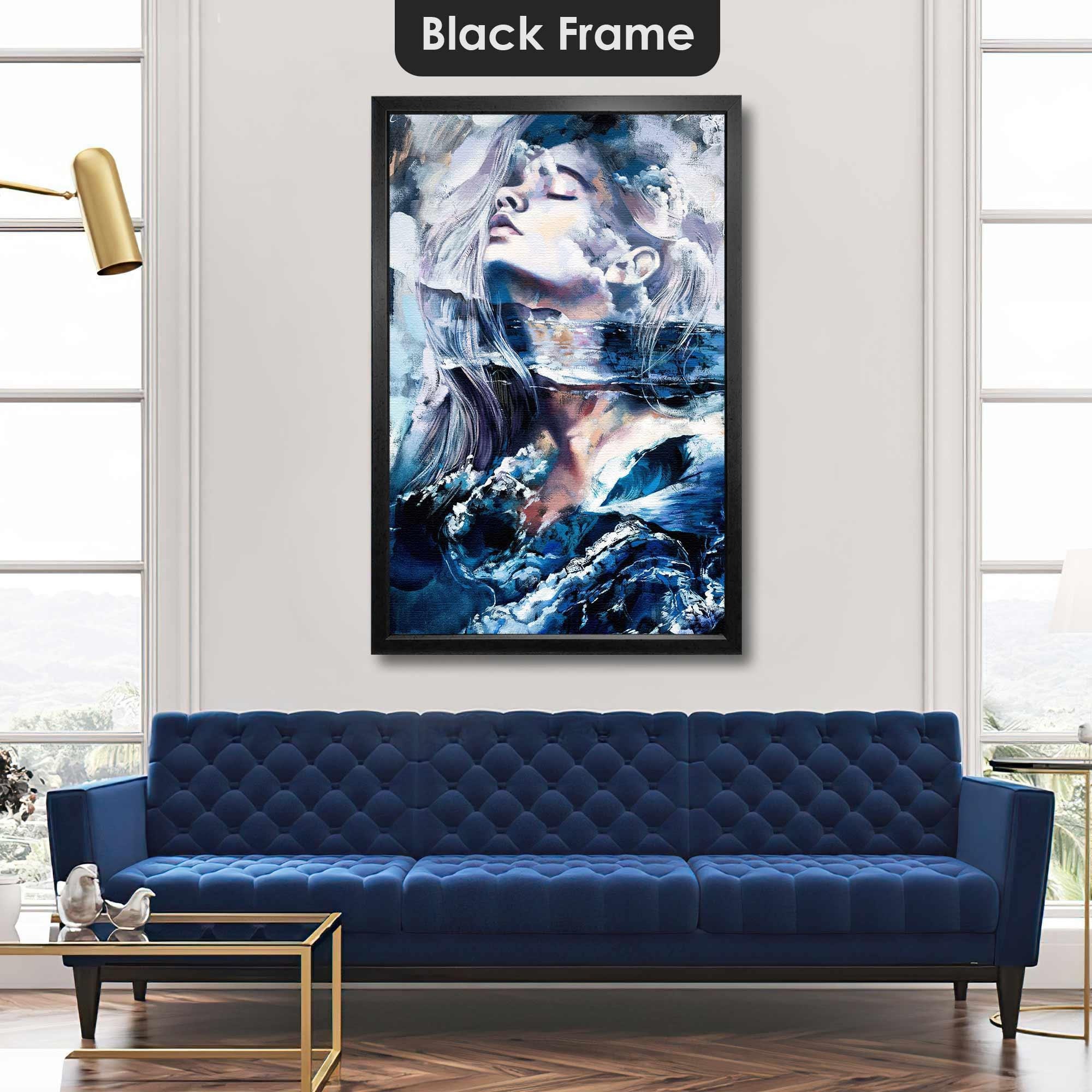 Art mural marin, Art sur toile de femme, Art mural coloré, Décoration ...