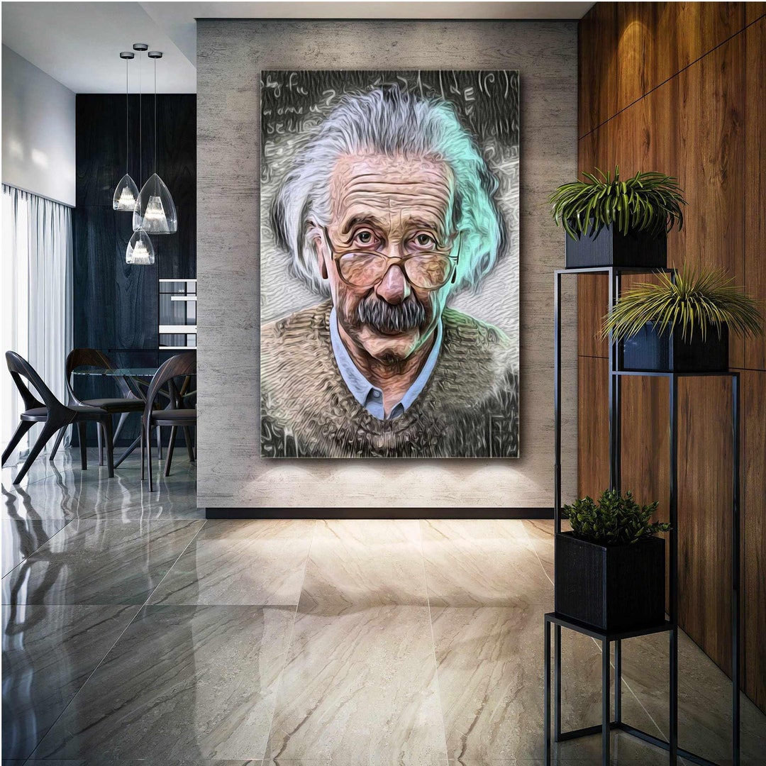 Albert Einstein Wall Art, Science Canvas Art, Physics Wall Decor, Roll ...