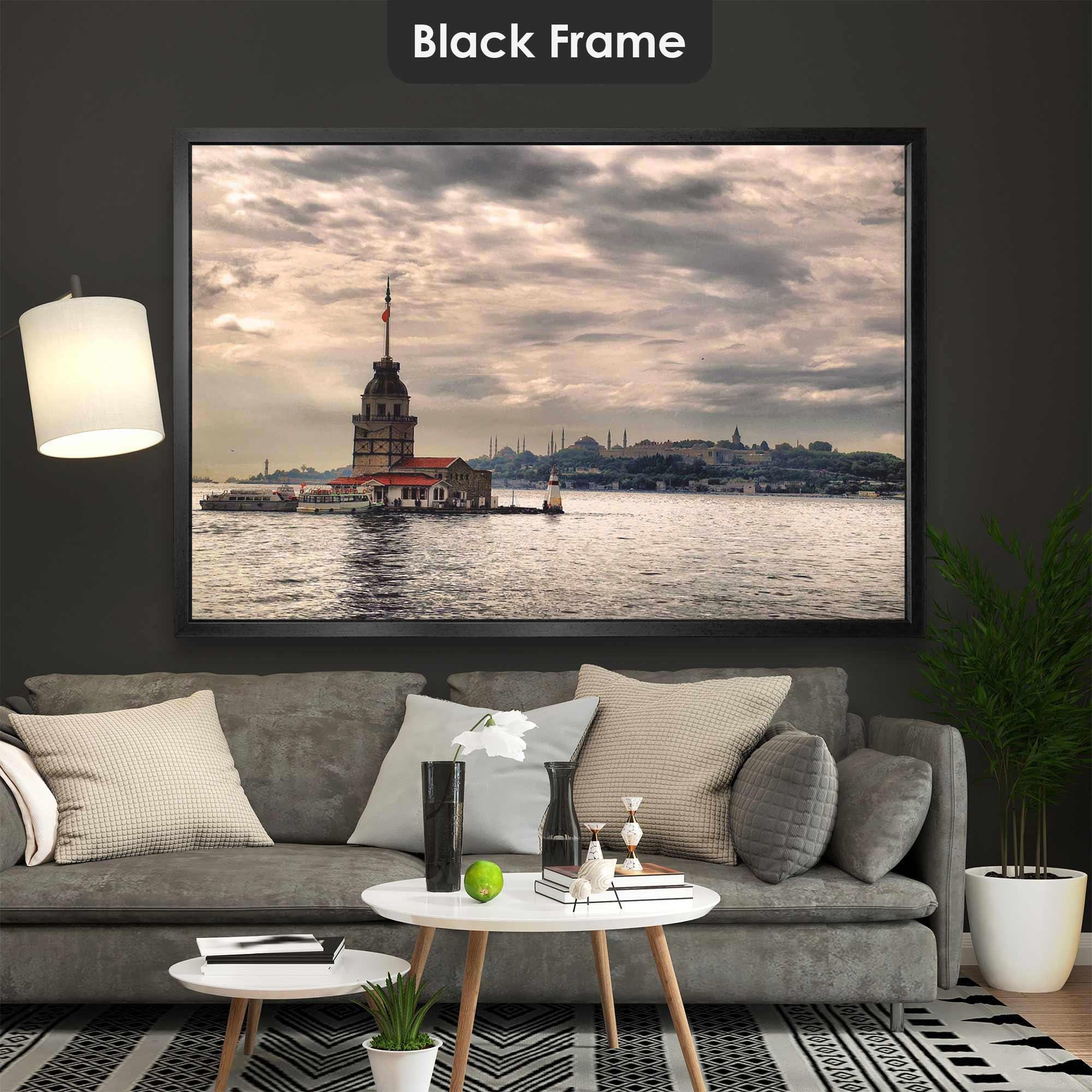 Art mural de la tour de Léandre, art sur toile dIstanbul, décor mural ...