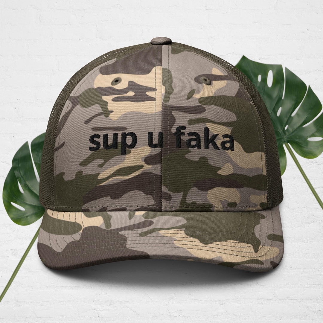 Sup U Faka - Camo Trucker Hat (black Embroidery) - Etsy