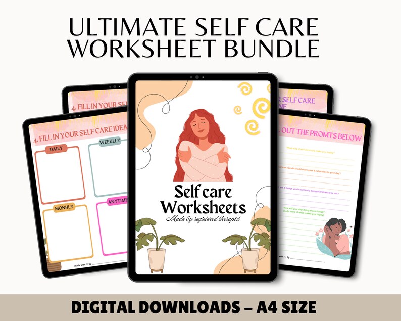 Self Care Printable Worksheet, Self Care Workbook, Self Love, Burnout ...