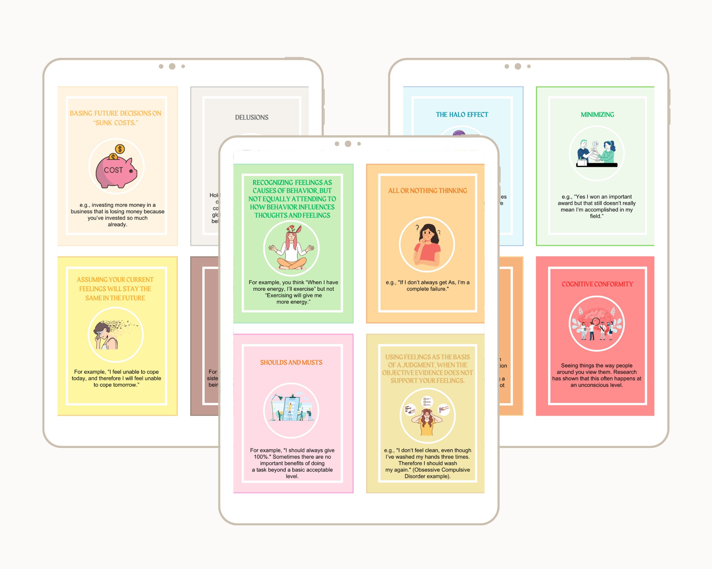 Cognitive Distortion Cards Flashcards, Thinking Errors, Unhelpful ...