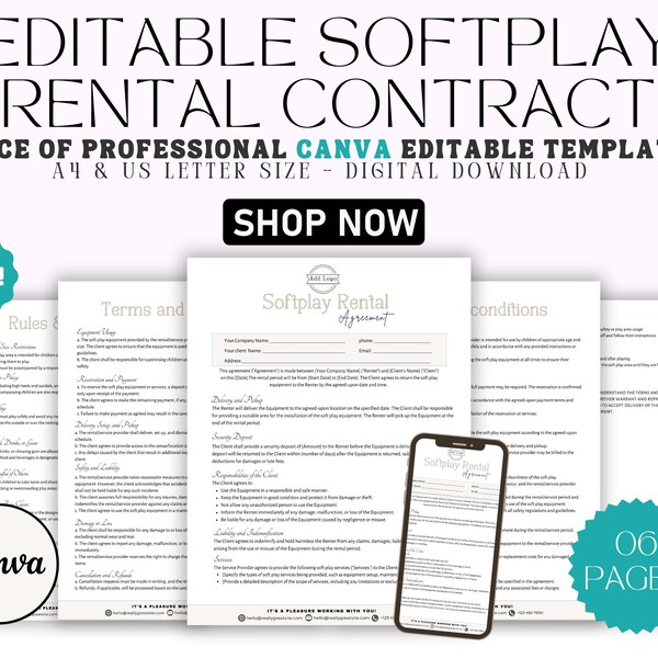 Soft Play Contract Template - Etsy