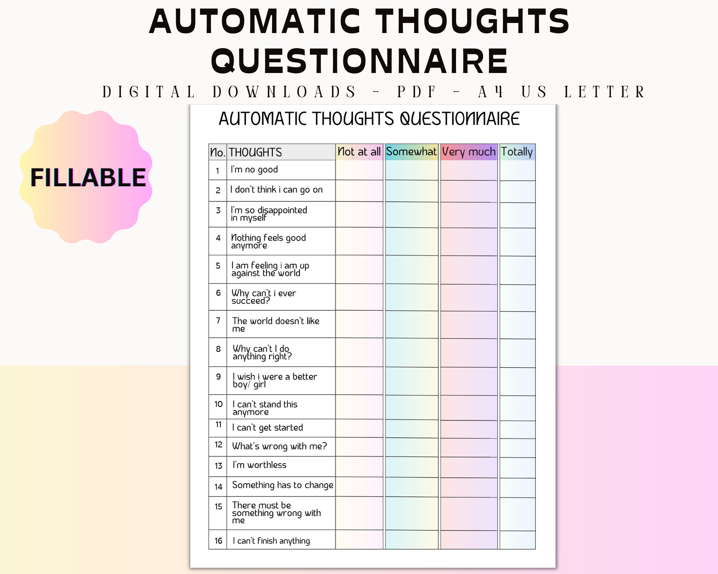 Automatic Thought Chart