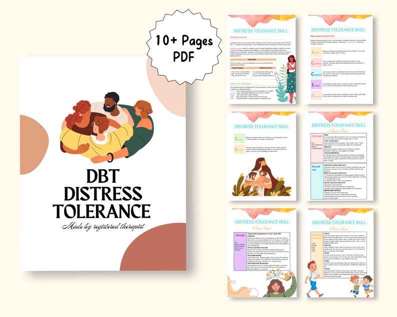 DBT Distress Tolerance Worksheets Bundle: Mental Health (digital ...